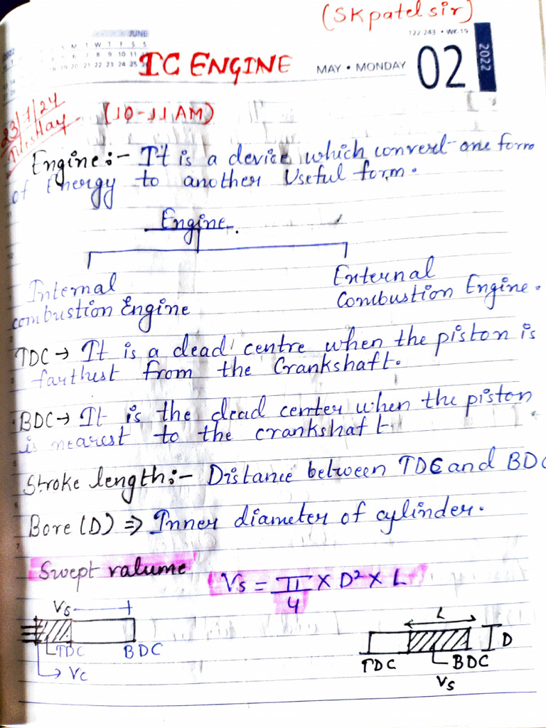 IC Engine Class Notes | PDF