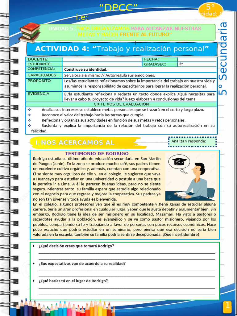 5° DPCC - Actv.04-Unid.5 2023 | PDF