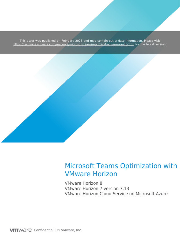 Microsoft Teams Optimization With Vmware Horizon Noindex | PDF