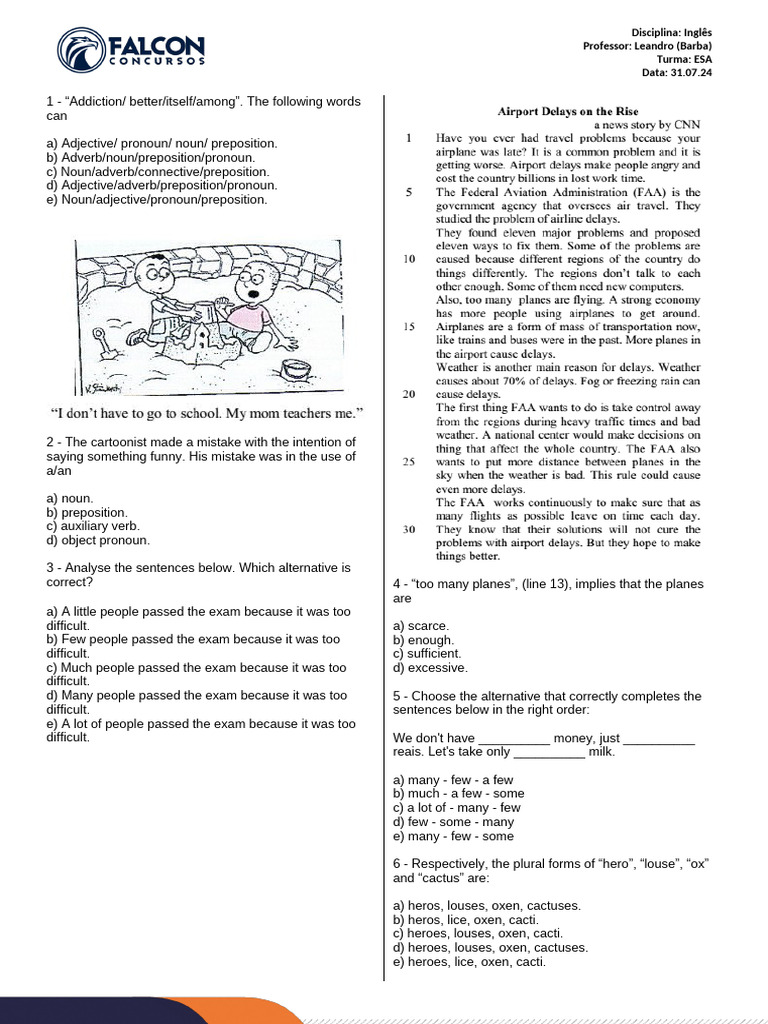 ESA REVIEW NOUNS | PDF