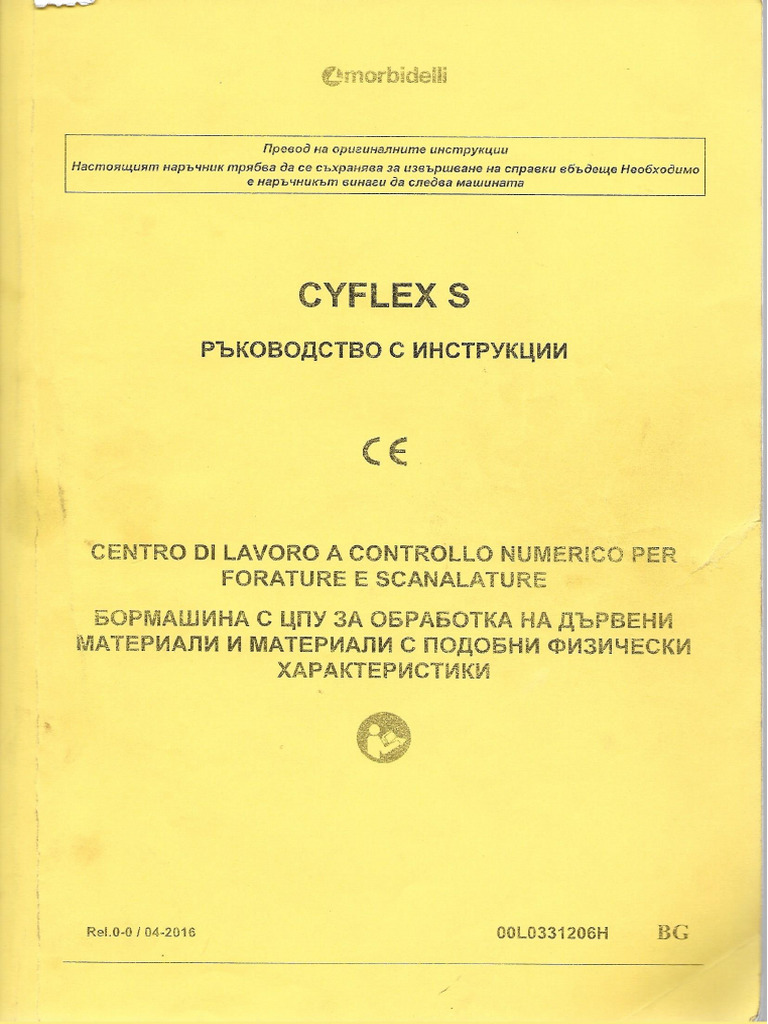Manual Morbidelli CYFLEX S BG | PDF