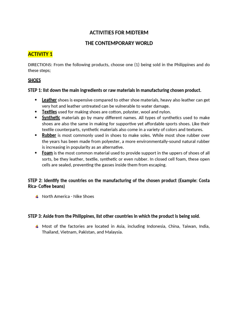 CONTEMPORARY AND UNDERSTANDING (Activity 1&2) | PDF