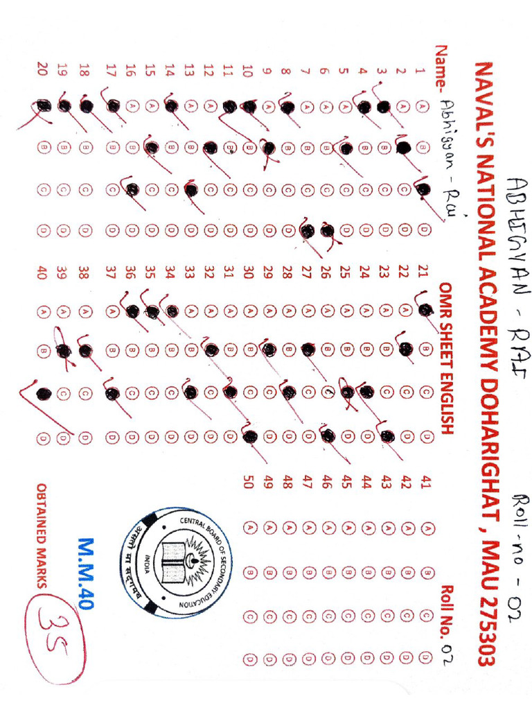 Class X Result OMR All Students | PDF