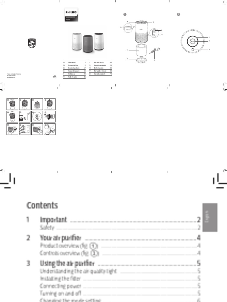 User Manual Philips Series 800 Air Purifier AC0820 - 10 | PDF