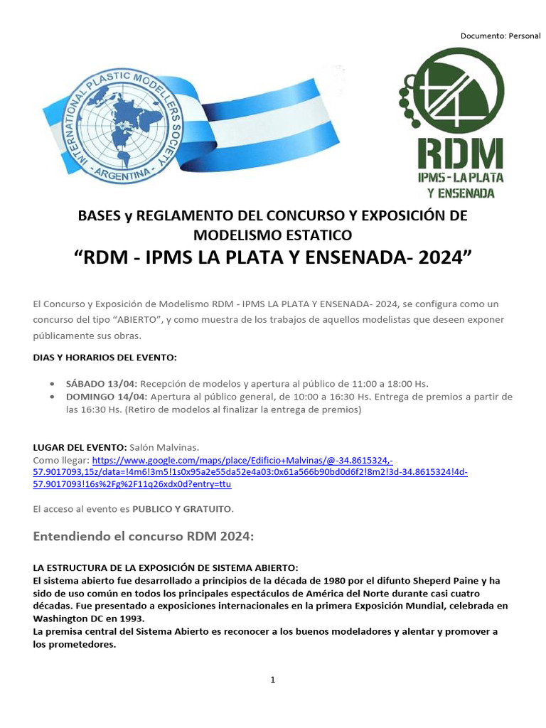 Reglamento Concurso y Expo RDM 2024 | PDF