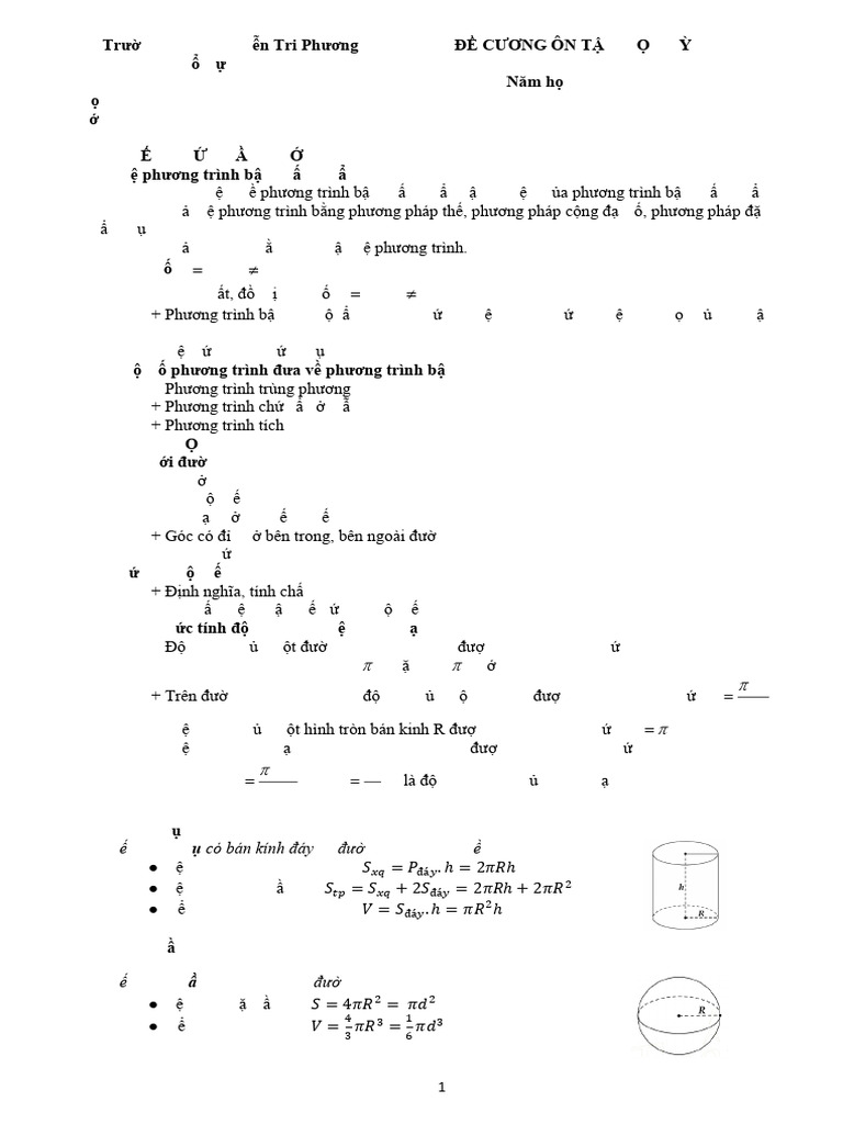 De Cuong Hoc Ky 2 Toan 9 Nam 2022 2023 Truong Thcs Nguyen Tri Phuong Ha Noi | PDF