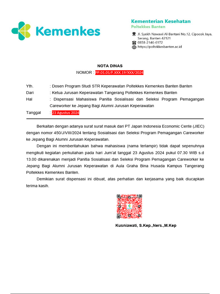 Draft ND Dispensasi Sosialisasi Dan Seleksi Program Pemagangan ...