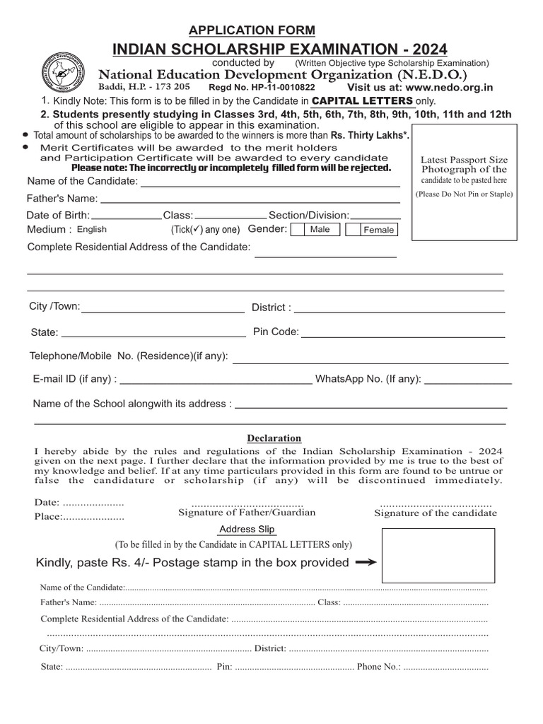 Application Form - ISE - 2024 | PDF
