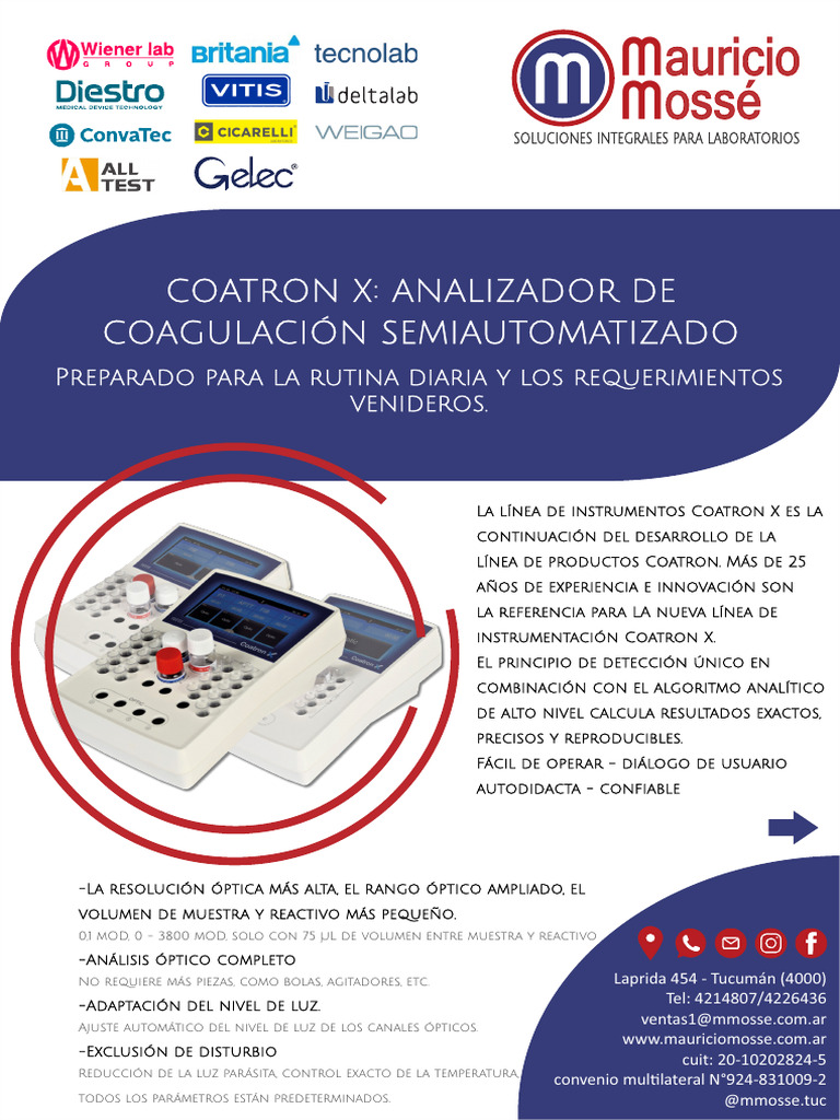 Coatron X Analizador de Coagulacion | PDF