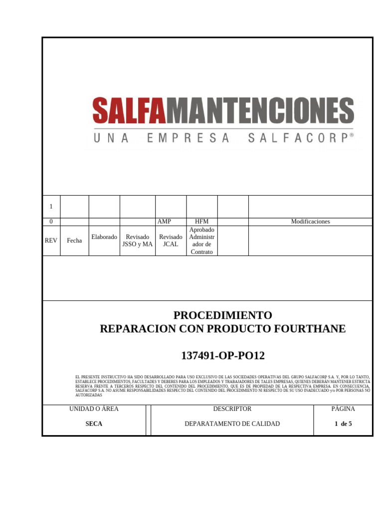 137491-OP-P012 Instructivo aplicacion de Fourthane | PDF