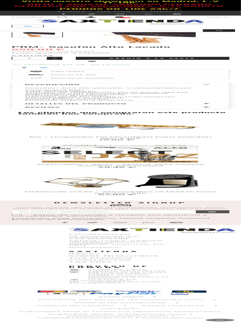 PRM - Saxofón Alto Lacado | PDF