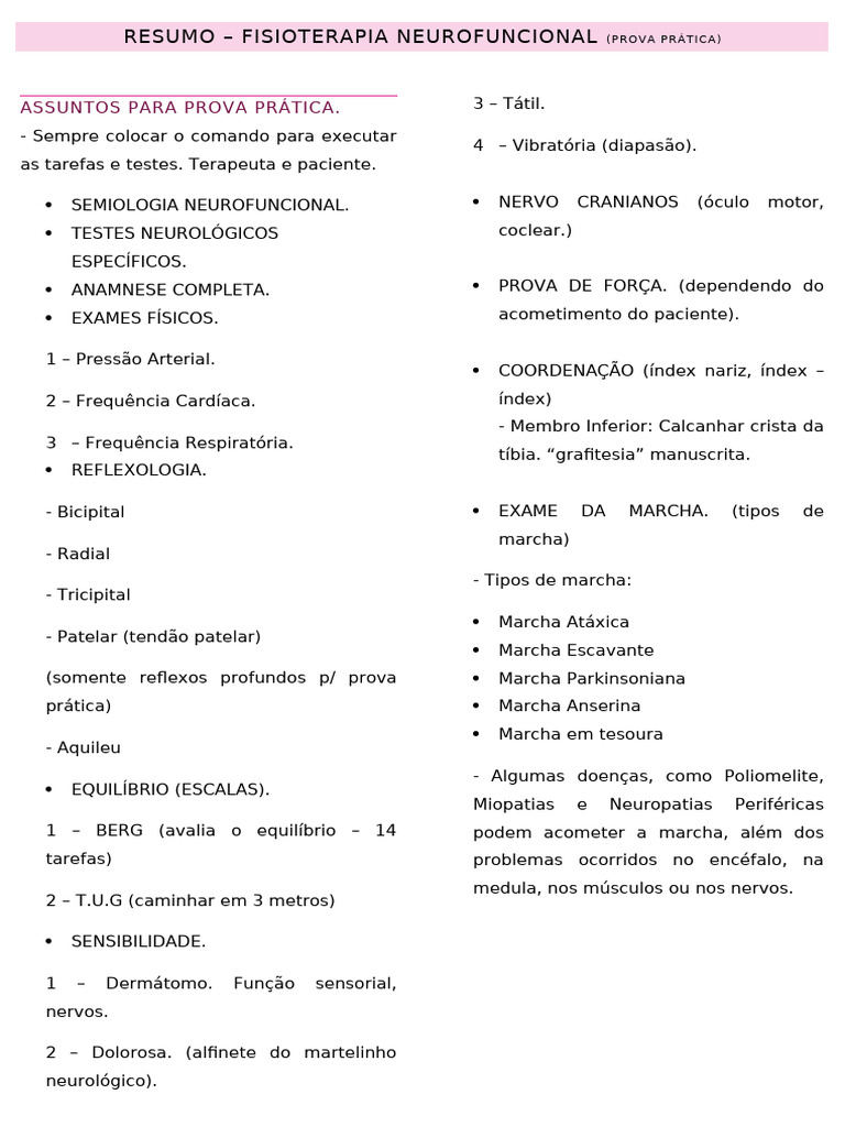 ASSUNTOS PARA PROVA PRÁTICA | PDF