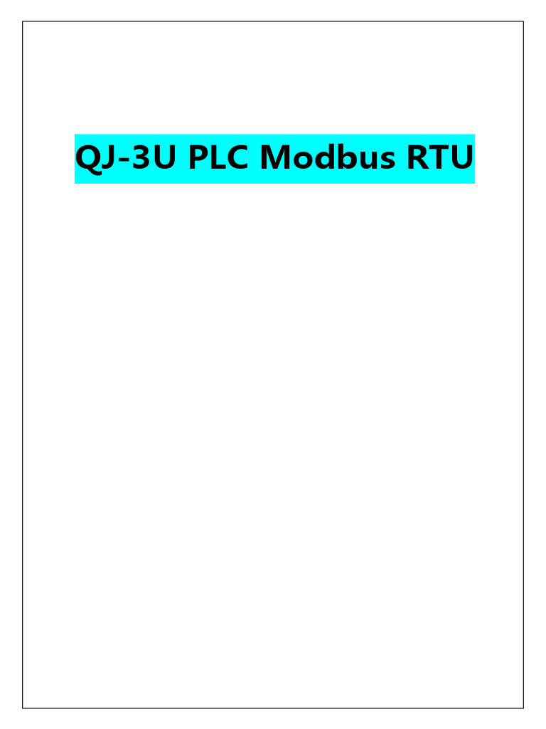 QJ-3U PLC Modbus RTU Manual | PDF