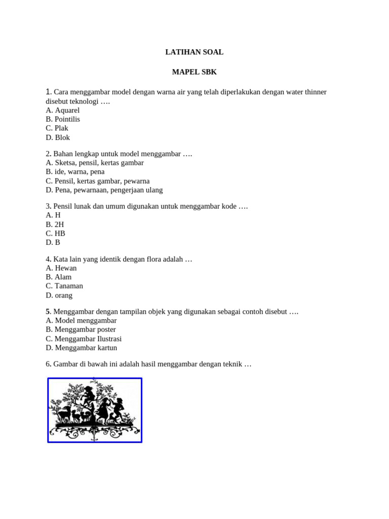 Latihan Soal Sbk 1 Pdf