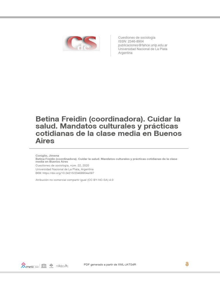 Freidin - Cuidar La Salud - Mandatos Culturales y Practicas Cotidianas ...