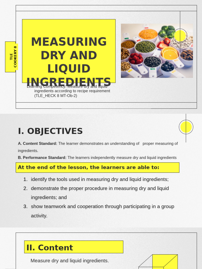 Measure Dry and Liquid Ingredients | PDF