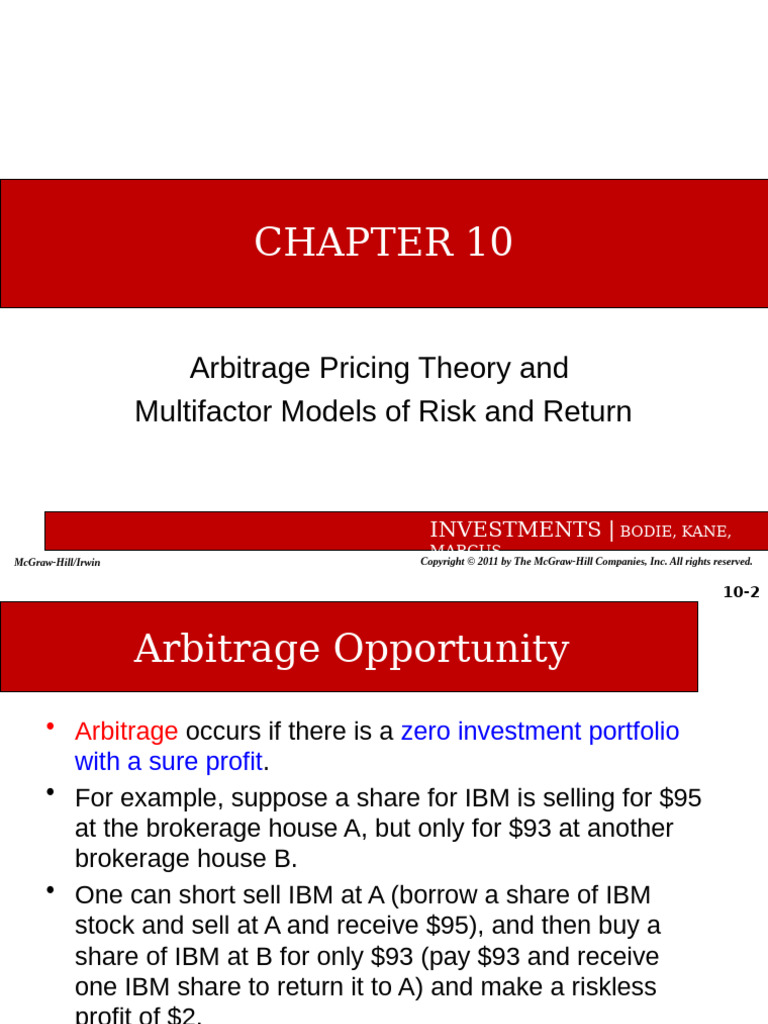 Ch10 APT and Multifactor Models | PDF