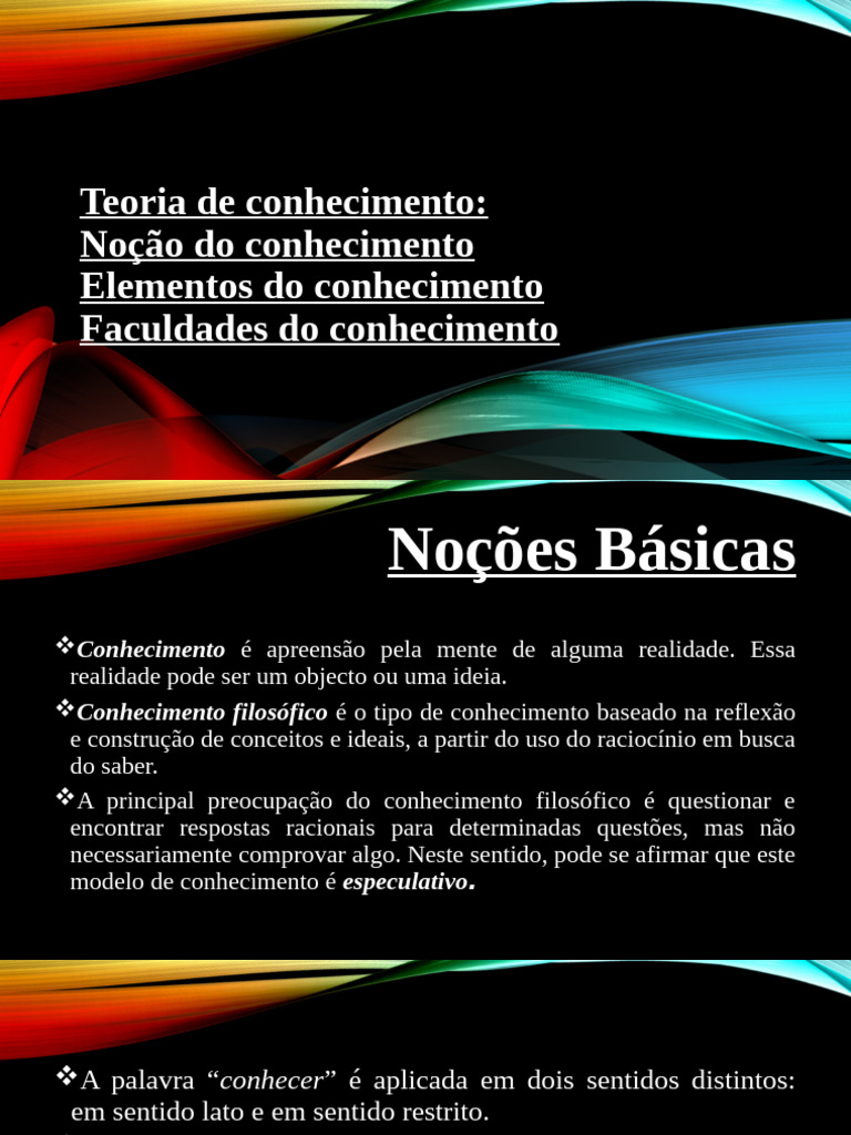 Teorias Do Conhecimento | PDF