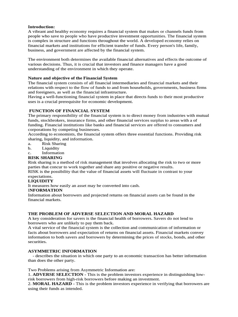 Bafin Chapter 5 Overview of The Financial System | PDF