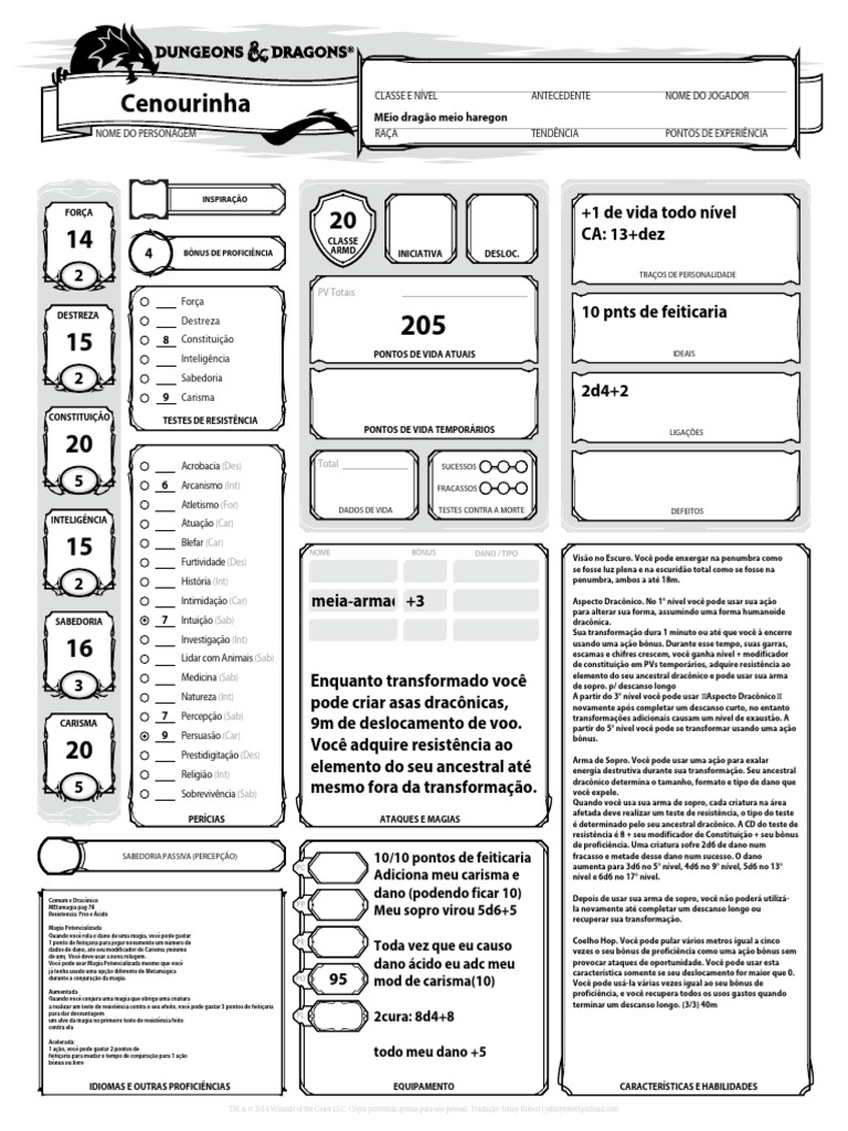 Ficha de rpg | PDF