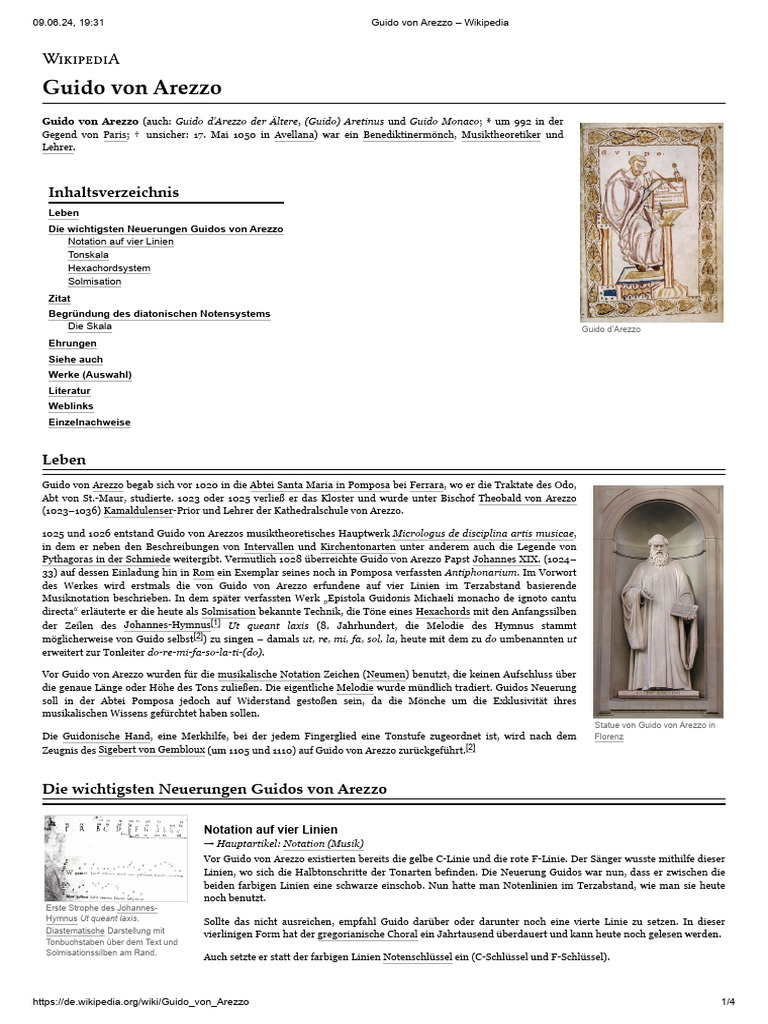 Guido Von Arezzo - Wikipedia | PDF