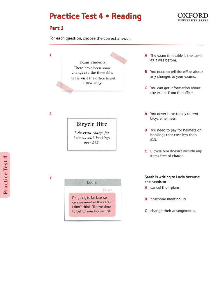 Preliminary Oxford Test 4 | PDF