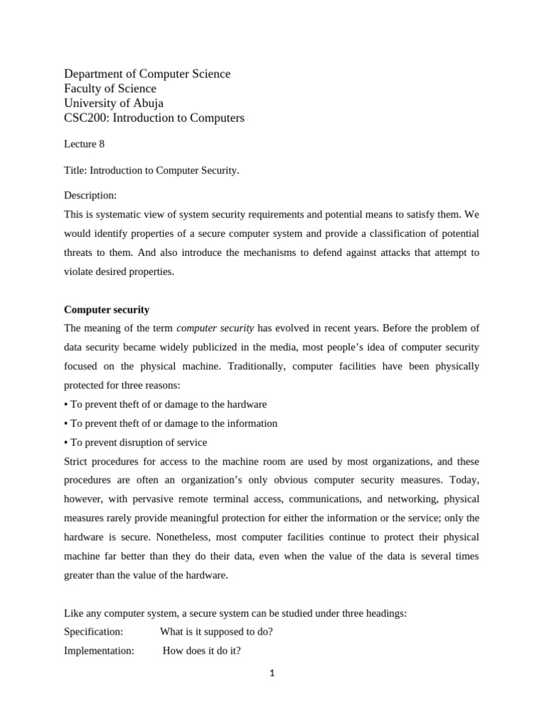 CSC 200 Lecture 8 | PDF