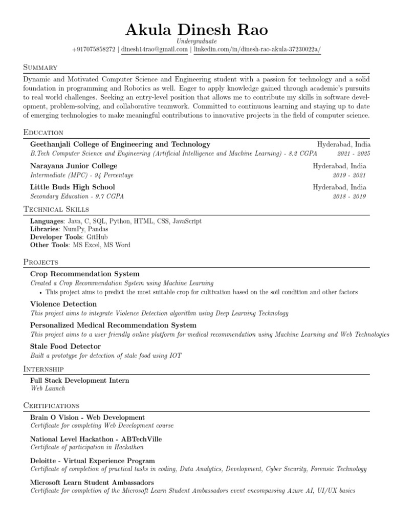 Dinesh Resume-2 | PDF | Machine Learning | Artificial Intelligence