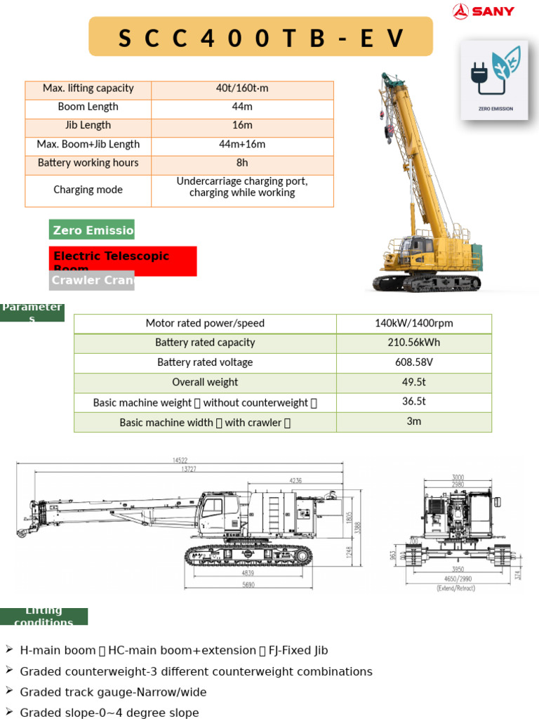 Sany Crane-Presentation SCC400TB-EV | PDF