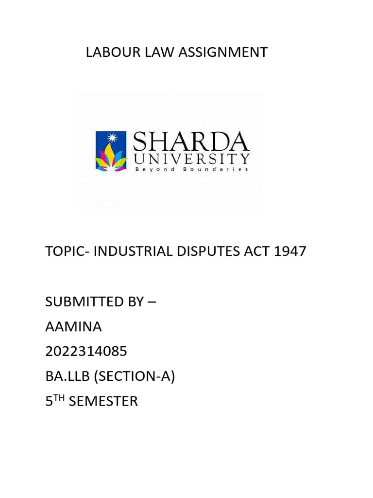 Labour Law Aamina Assignment | PDF