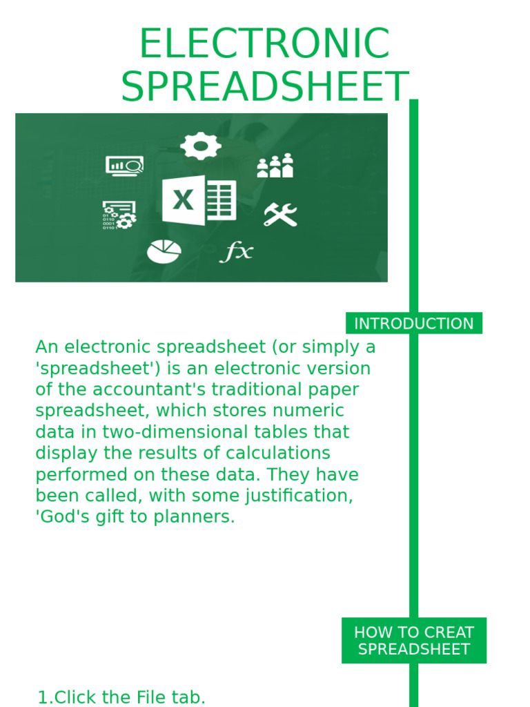 9.Electronic Spreadsheet | PDF