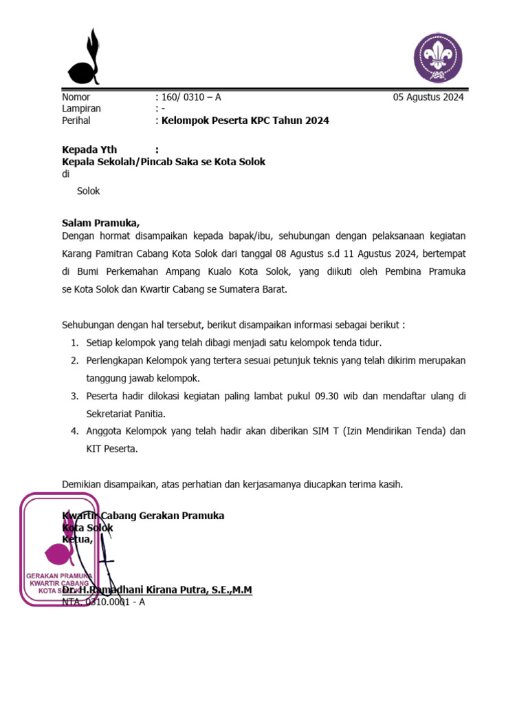 Daftar Kelompok KPC 2024 | PDF
