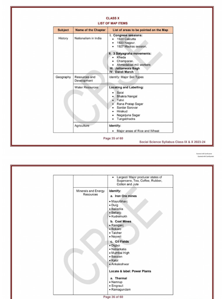 Class X MAP WORK (2023-24) | PDF