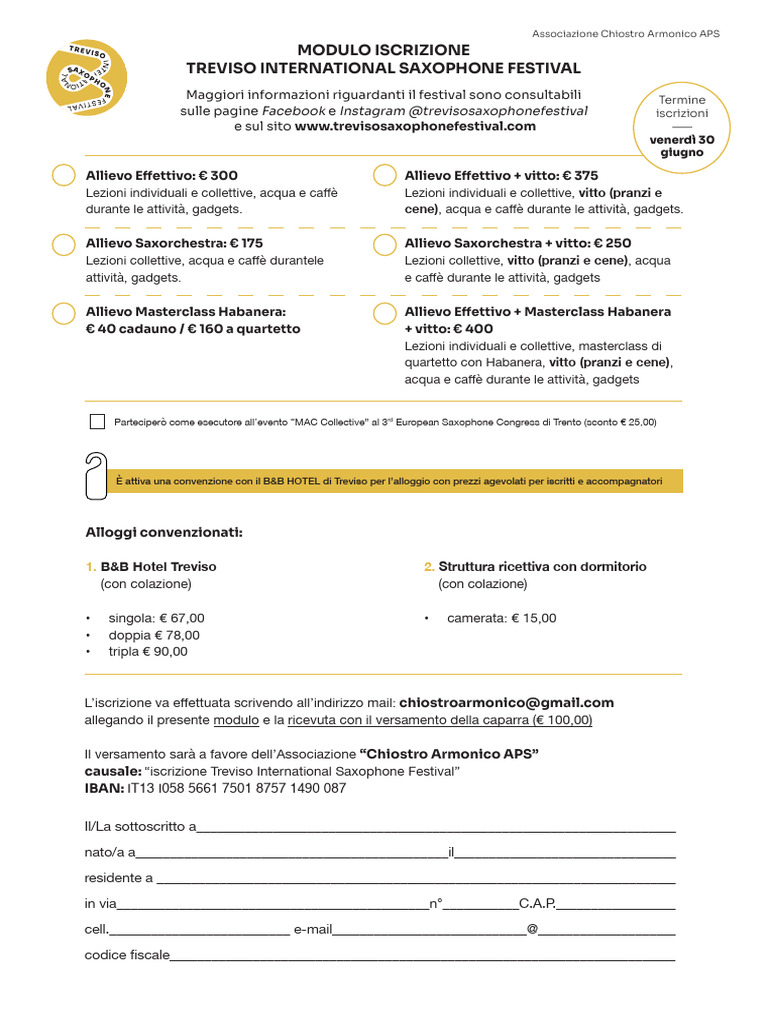TISF24 Modulo Iscrizione | PDF