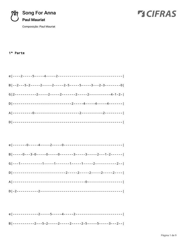 Partitura de "Song For Anna" | PDF | Computadores | Tecnologia e Engenharia