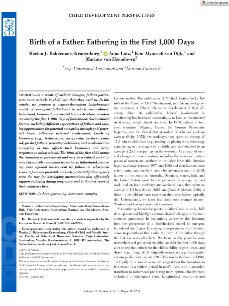 Birth of a Father_Fathering in the First 1000 Days | PDF