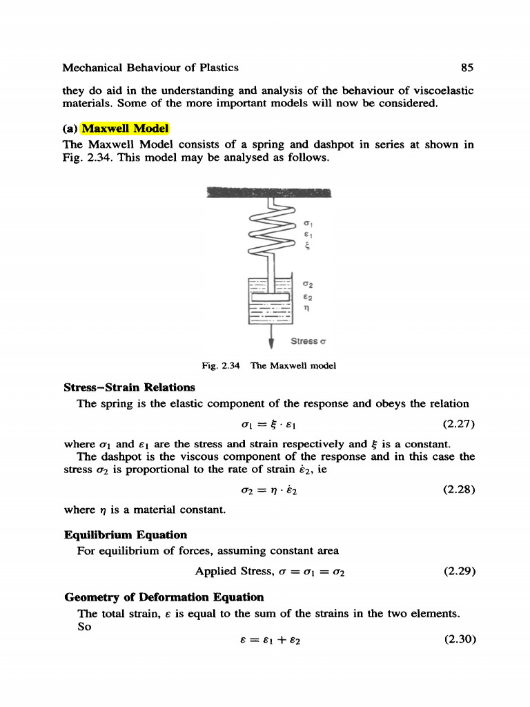 Viscoelastic Models | PDF