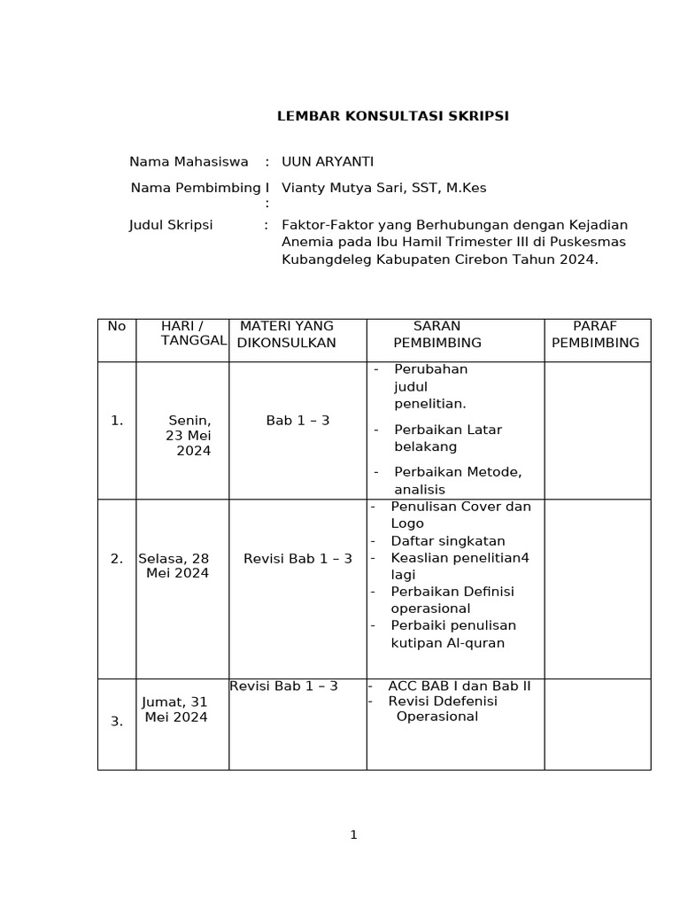 Lembar Konsultasi Fix | PDF