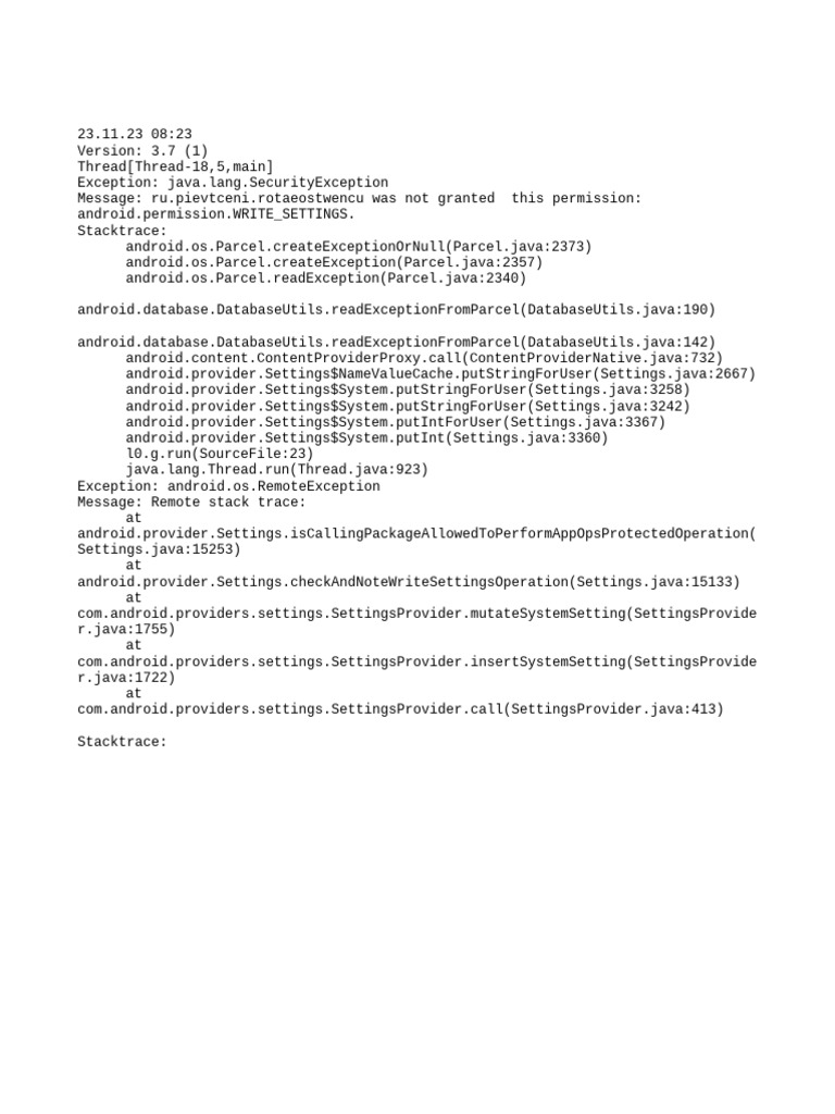 Stacktrace 23 11 23 | PDF