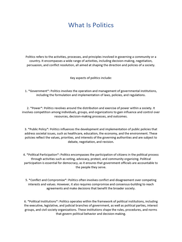 What Is Politics | PDF