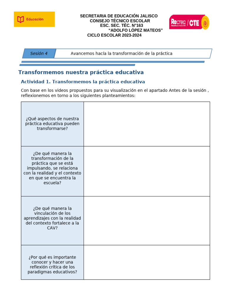 Sesión 4 Cte | PDF