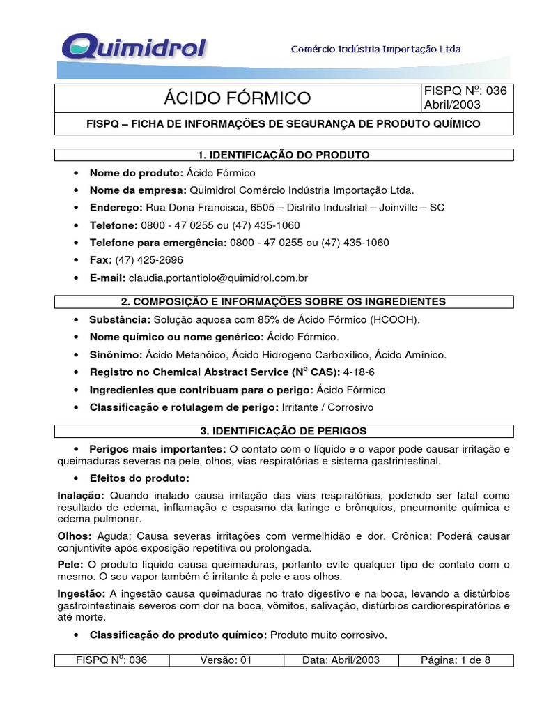 Acido Formico | PDF