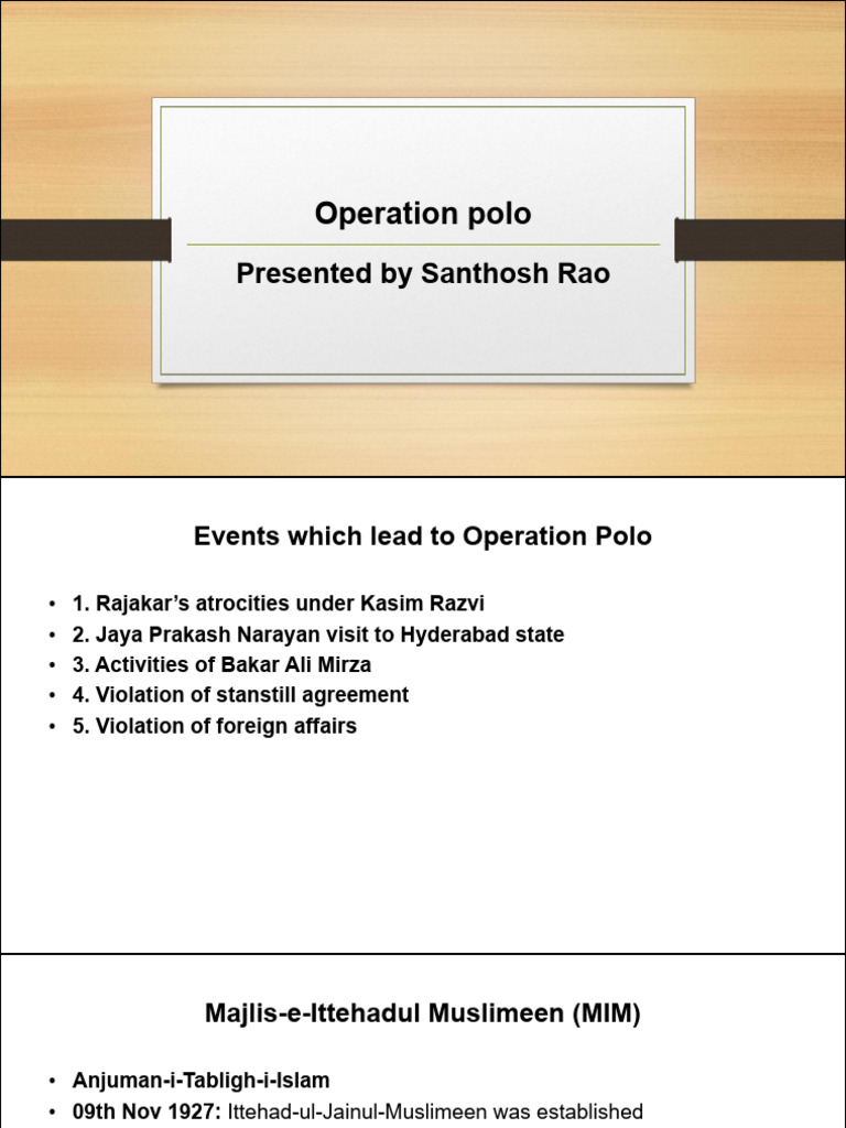 Operation Polo Notes | PDF