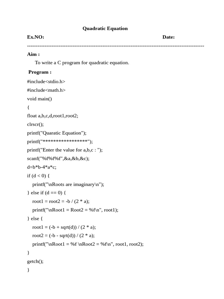 4.quaratic Equvation | PDF