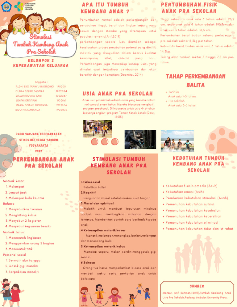 Leaflet Kelompok 3 Anak Pra Sekolah | PDF