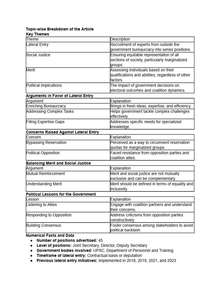 Lateral Entry Enriches Bureaucracy .. | PDF