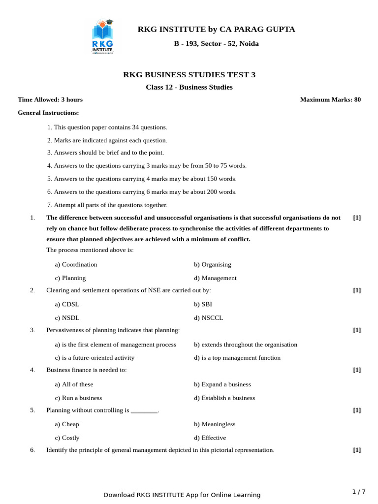 RKG BST Test 3 | PDF