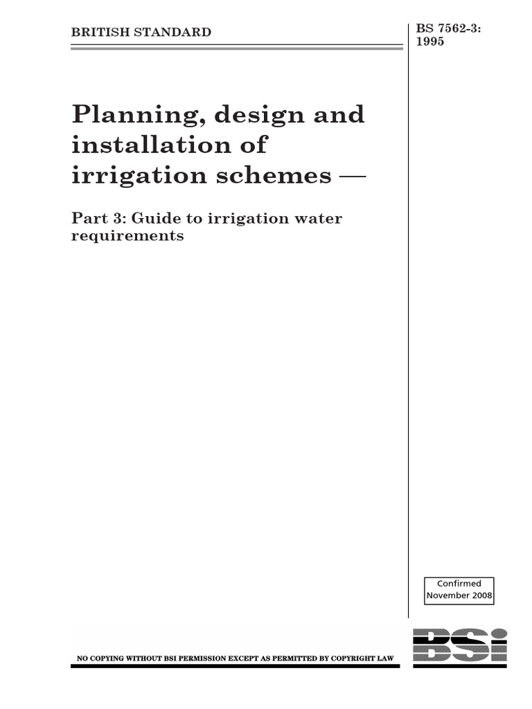 Planning Design and Installation of Irrigation Schemes Guide To ...