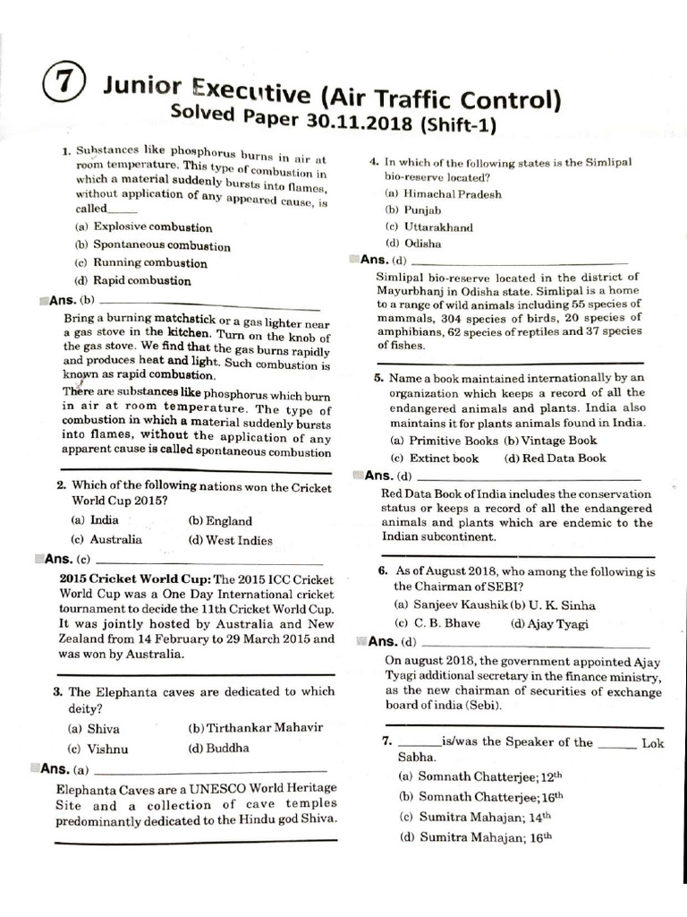 ATC-2018-Shift-1-Solved-Paper (Prashantchaturvedi - Com) - Compressed | PDF
