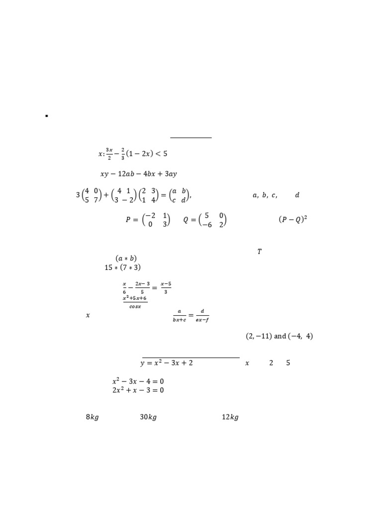 S3 Mathematics Paper 1 End of Term 2 | PDF